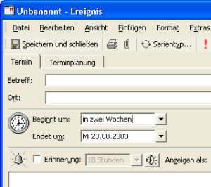 Outlook: Mit E-Mail zu Termin einladen