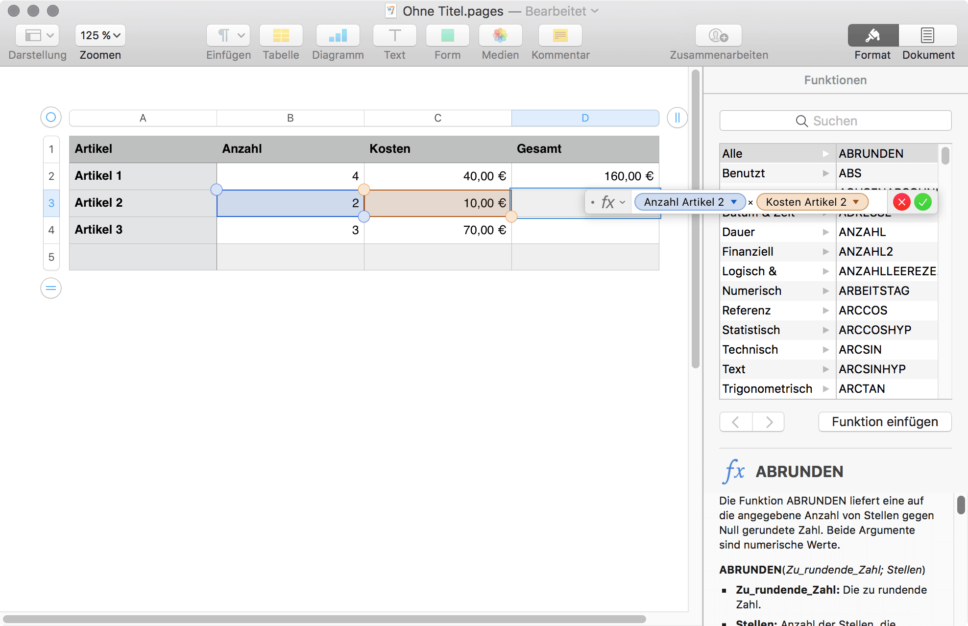 Apple Pages in Tabellen rechnen - so geht's | Tippscout.de