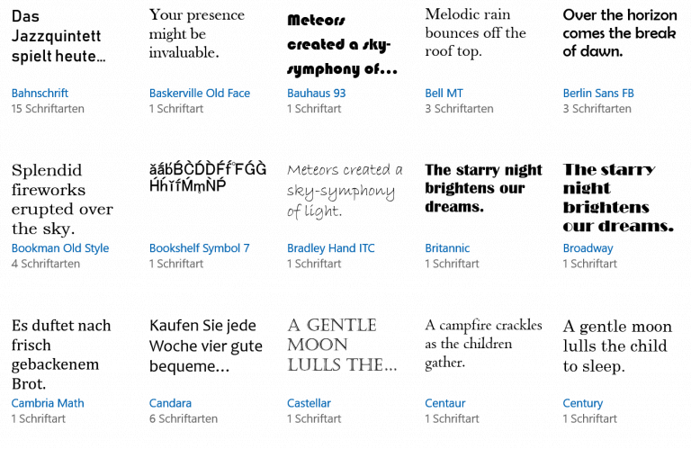 Windows: Schriftarten anzeigen - welche Fonts sind installiert?