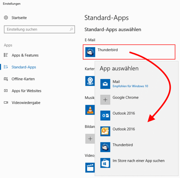 Windows: So legen Sie das Standardprogramm für E-Mail fest