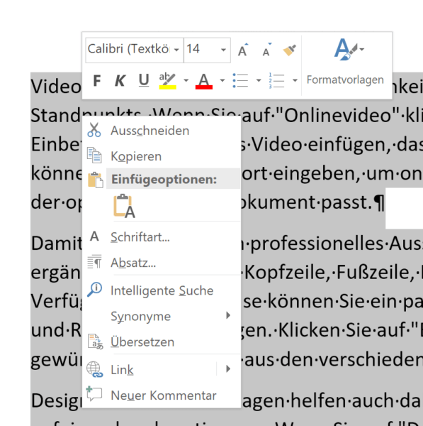 Word: Text formatieren - Grundlagen zur Zeichen- und Absatzformatierung