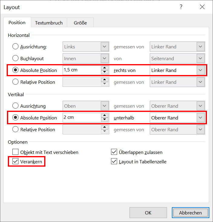 Word bilder neben text positionieren, Word: Bilder frei anordnen
