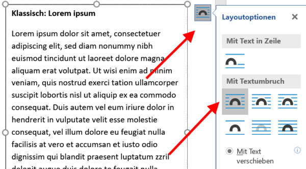 Word: So platzieren Sie Text an einer festgelegten Stelle auf der Seite