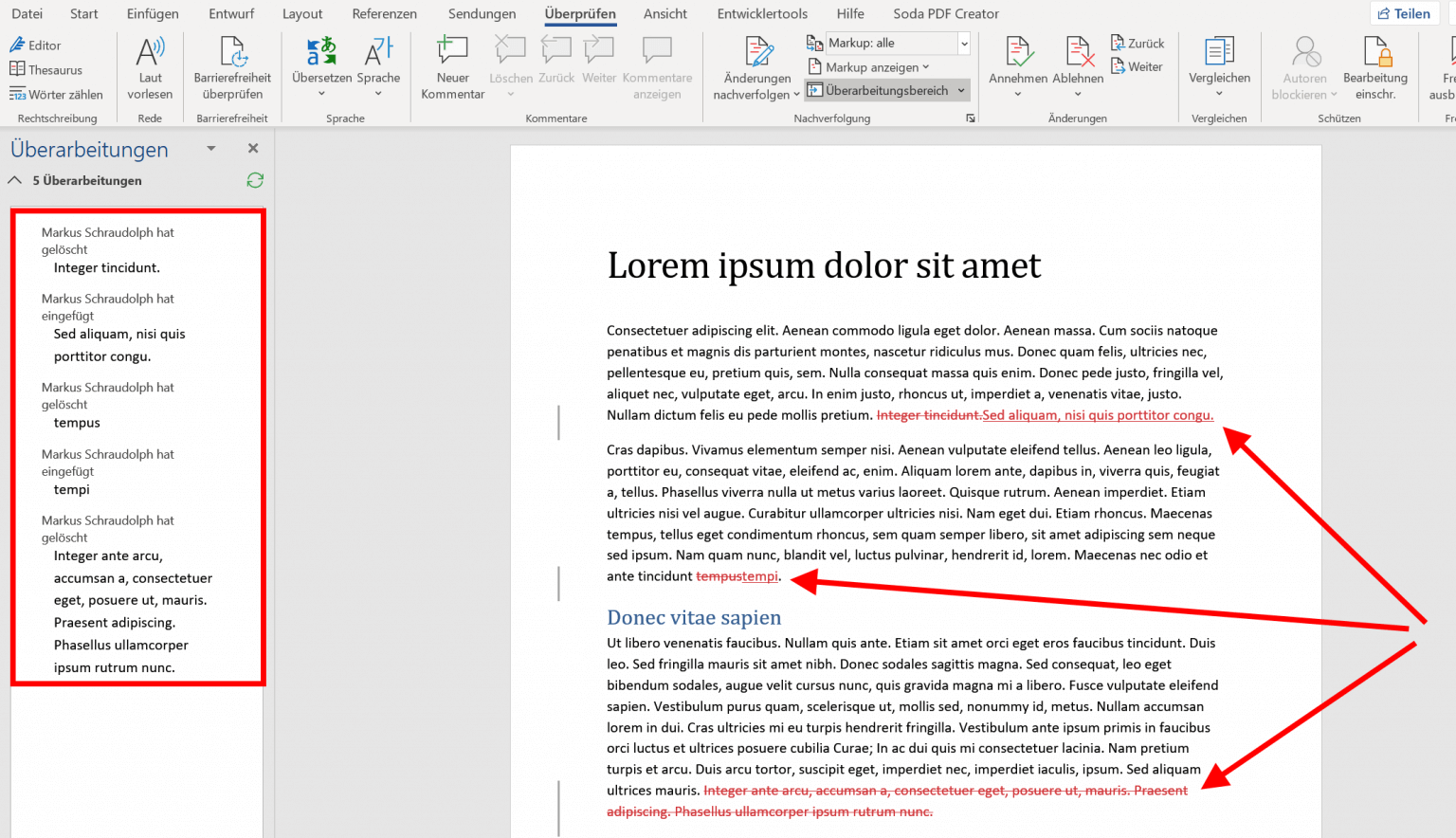 Word: Dokumente vergleichen - Unterschiede im Inhalt finden